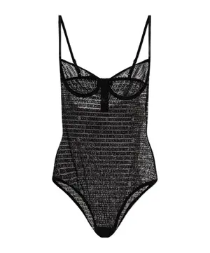 Dsquared2 Printed Lace Bodysuit - Black