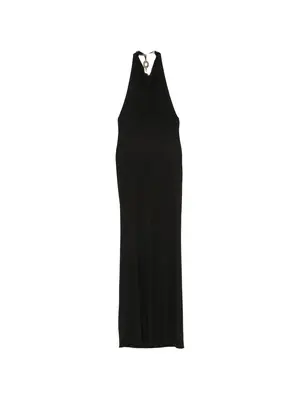 Cult Gaia Open Back Maxi Camisole Dress With Gold-tone Chain Detail - Black