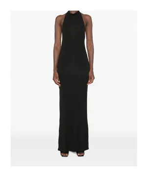 Cult Gaia Open Back Maxi Camisole Dress With Gold-tone Chain Detail - Black