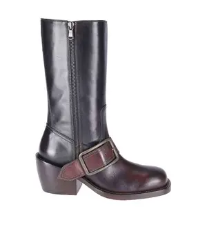 Dries Van Noten Knee-high Zipped Boots With Buckle Detail