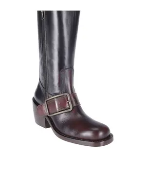 Dries Van Noten Knee-high Zipped Boots With Buckle Detail