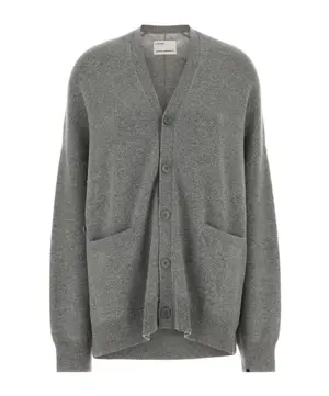 Extreme Cashmere V-neck Long Sleeve Cardigan - Grey