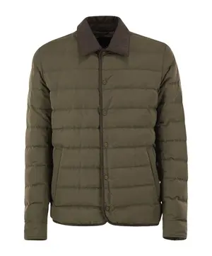 Herno Quilted Down Jacket With Contrasting Collar