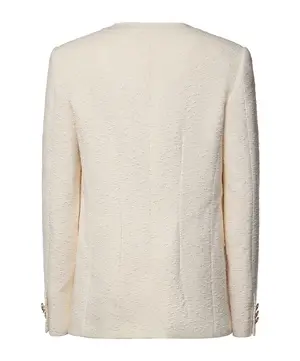 Alessandra Rich Bow Detail Textured Blazer