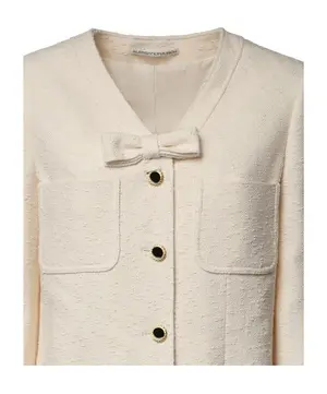 Alessandra Rich Bow Detail Textured Blazer