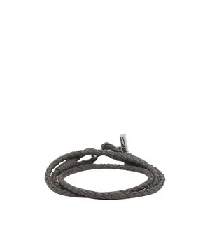 TOM FORD Woven Leather Bracelet With Metal Detailing
