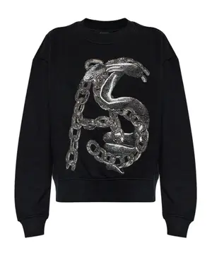 ALLSAINTS Embellished Crew Neck Long Sleeve Sweatshirt
