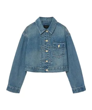 ALLSAINTS Long Sleeve Denim Trucker Jacket - Blue