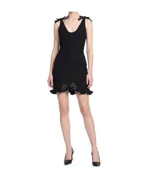 Alessandra Rich Bow-detail Bouclé Mini Dress