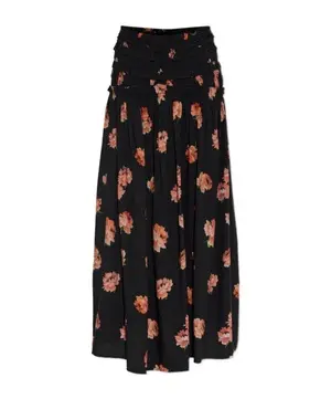 ALLSAINTS Floral Print Tiered Maxi Skirt