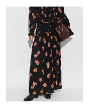 ALLSAINTS Floral Print Tiered Maxi Skirt