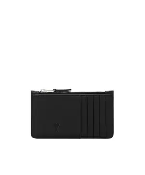 AMI Paris Zipper Card Holder - Black
