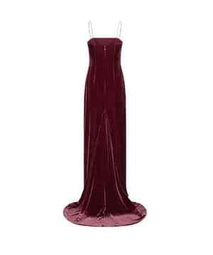 ROTATE BY BIRGER CHRISTENSEN Silk Velvet Strap Dress