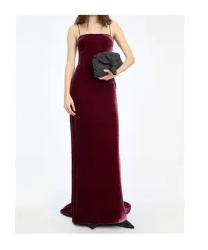 ROTATE BY BIRGER CHRISTENSEN Silk Velvet Strap Dress