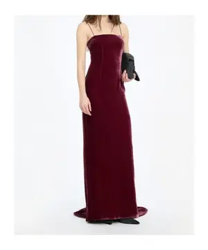 ROTATE BY BIRGER CHRISTENSEN Silk Velvet Strap Dress