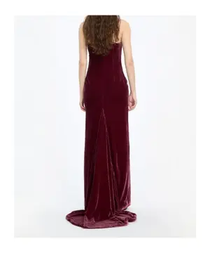 ROTATE BY BIRGER CHRISTENSEN Silk Velvet Strap Dress