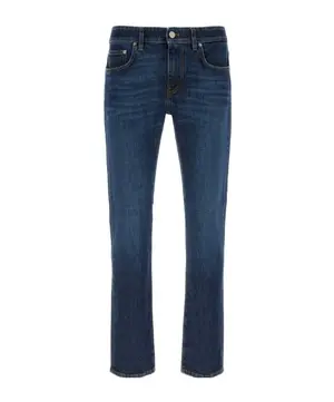 PT TORINO Faded-effect Logo-patch Jeans - Blue