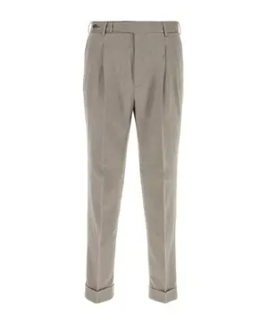 PT TORINO Tailored Trousers With Belt Loops - Nude