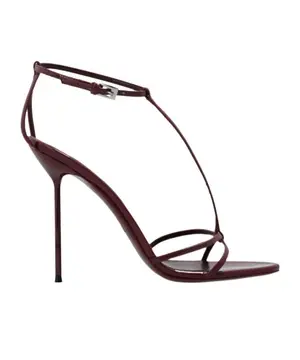 Paris Texas Round-toe High-heeled Sandals - Wine Red