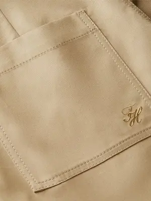 Tommy Hilfiger Logo Embroidered Wide Leg Chinos
