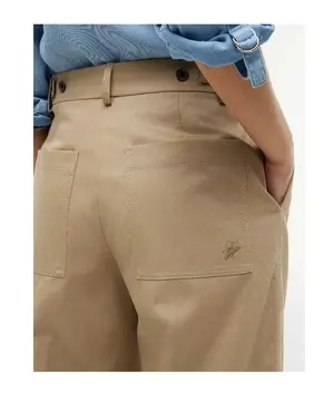 Tommy Hilfiger Logo Embroidered Wide Leg Chinos