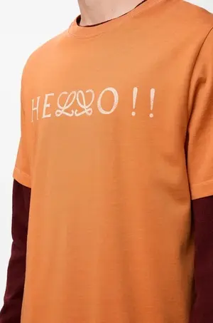 Loewe Logo Printed Regular Fit T-shirt - Orange