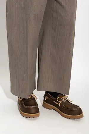 Moschino Whipstitch Lug-sole Boat Shoes
