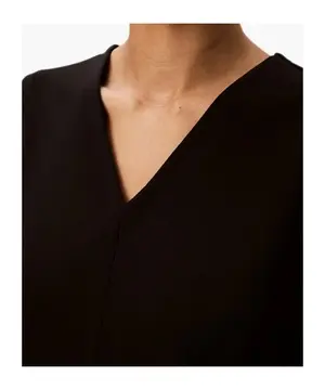 Calvin Klein Sleeveless Mini Dress With V-neck And Silver-tone Logo Plaque
