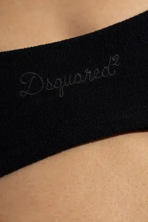 Dsquared2 Backless Bikini Top With Logo Detail
