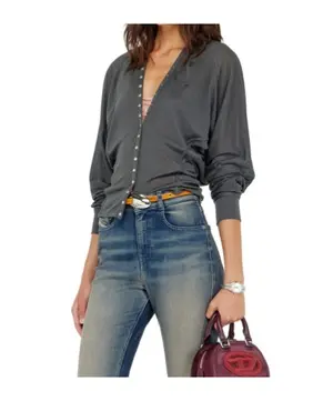 DIESEL® Tencel-blend Cardigan Top With Batwing Sleeves