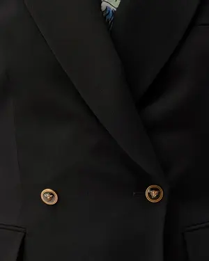 Versace Wool Grain De Poudre Blazer With Medusa Hardware