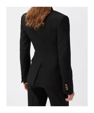 Versace Wool Grain De Poudre Blazer With Medusa Hardware