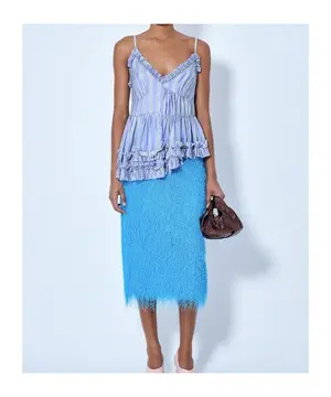 Dries Van Noten Cemil Striped Ruffled Satin Camisole