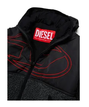 DIESEL® Logo-embroidered Fleece-panel Bomber Jacket