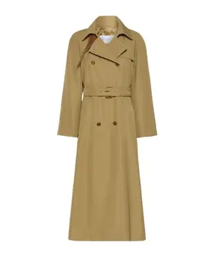 Max Mara Long-sleeved Trench Coat - Khaki