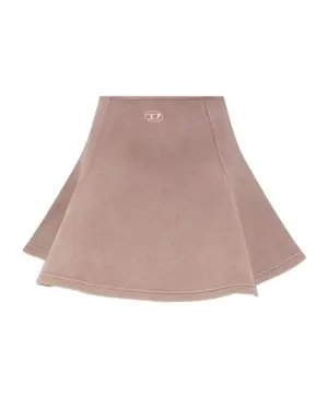 DIESEL® A-line Mini Skirt With Embroidered Logo - Pink