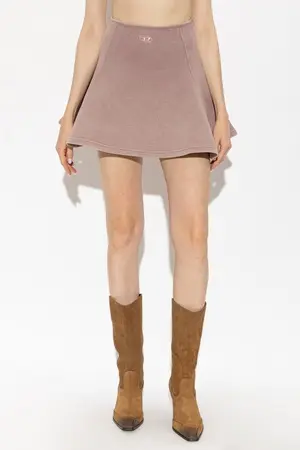 DIESEL® A-line Mini Skirt With Embroidered Logo