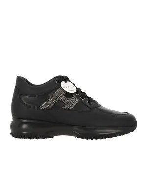 Hogan Round-toe Lace-up Sneakers - Black