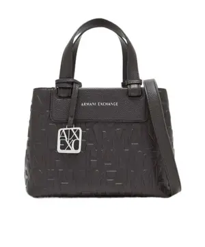 Armani Exchange Tote Shopping Bag With Coated Belts - Brown
