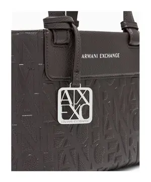 Armani Exchange Embossed Logo Tote Bag