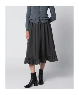 MAISON MARGIELA Midi Skirt With Ruffled Flounce Hem