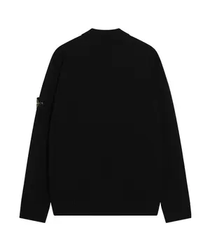 Stone Island Logo Patch Knitted Polo Shirt