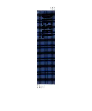 DIESEL® S-check Jacquard Logo-lettering Scarf - Blue