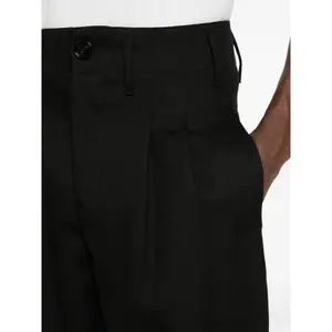 AMI Paris Pleated Straight-leg Trousers