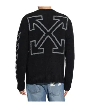 Off-White Long-sleeved Crew Neck Sweater