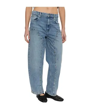ALLSAINTS Sadie Wide-leg Jeans With Stud Detailing