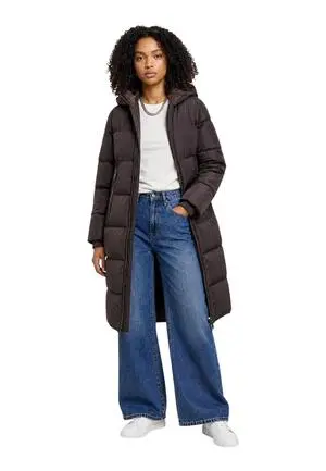 Armani Exchange Quilted Down Puffer Coat With Hood