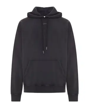 Off-White Logo Print Hoodie - Black