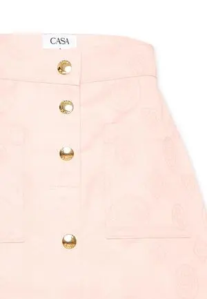 Casablanca Monogram Jacquard Button-front Skirt