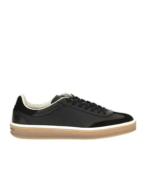 Loro Piana Almond Toe Lace-up Sneakers - Black